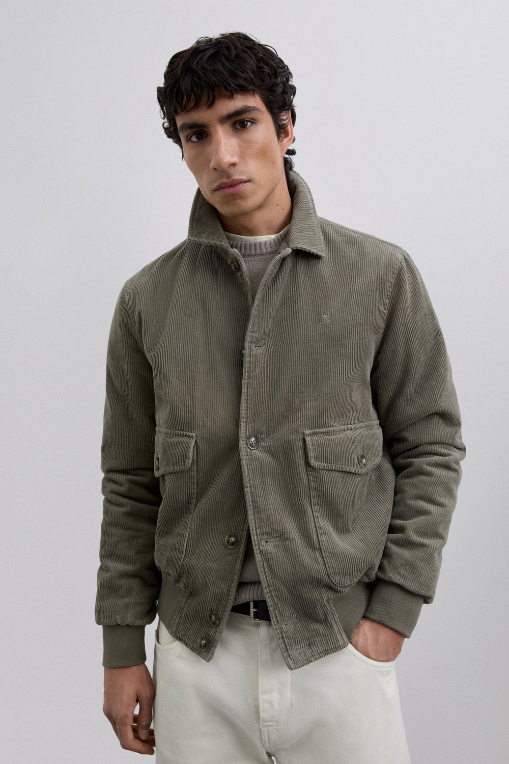 CARDIGAN BOMBER DE BOMBAZINA COM SKULL – Scalpers PT